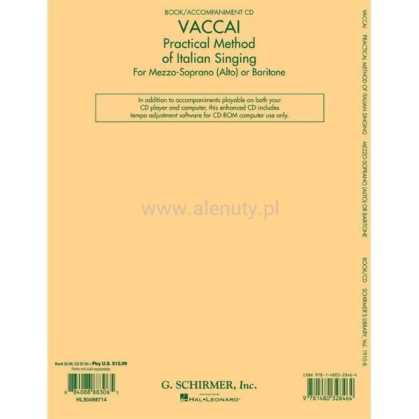 Nicola Vaccai: Practical Method Of Italian Singing - For Mezzo-Soprano ...