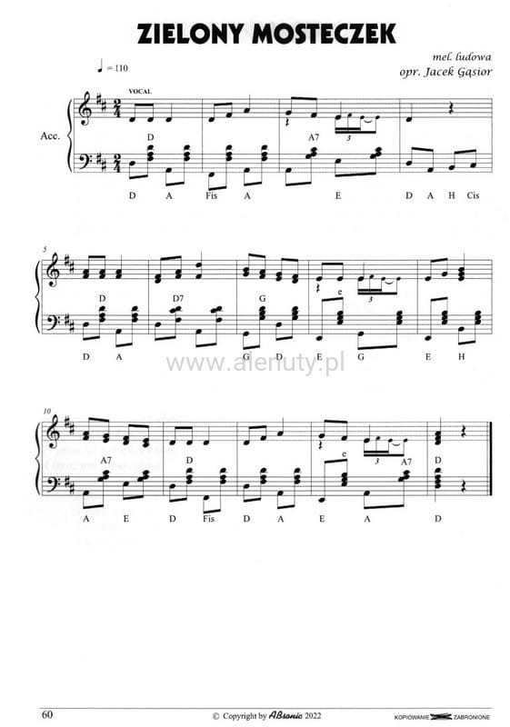 Biesiada na akordeon - hity na każdą okazję - Jacek Gąsior - nuty na ...