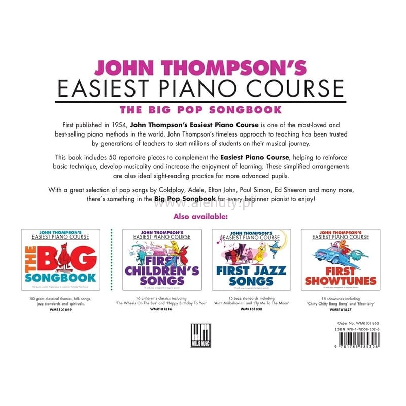 John Thompson's Easiest Piano Course: The Big Pop Songbook - łatwe nuty ...