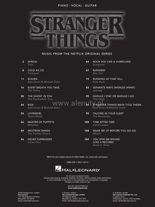 Stranger Things (PVG) - Music from the Netflix Original Series - 20 ...