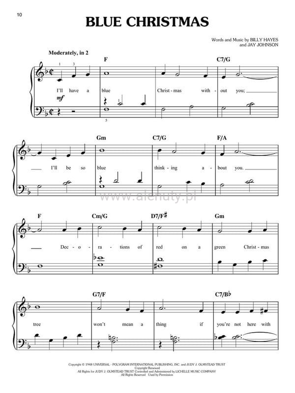 Christmas Songs - In Easy Keys - proste kolędy na pianino z palcowaniem ...