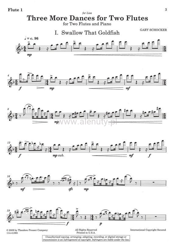 Gary Schocker: Three More Dances for Two Flutes and Piano - nuty na ...