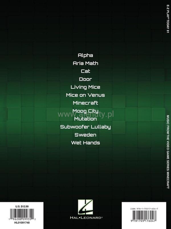 E-Z Play Today Volume 81: Music from Minecraft - łatwe nuty literowe na ...