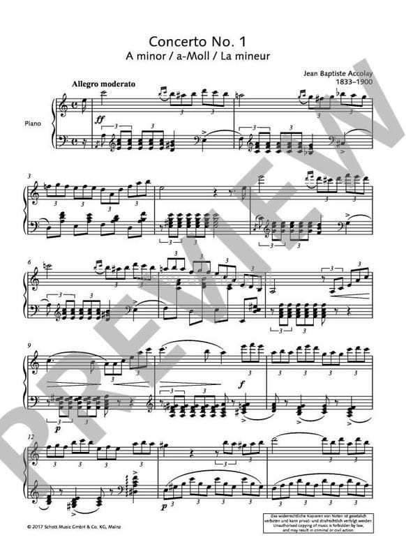 Jean Baptiste Accolay: Concerto nr 1 a-moll - I koncert skrzypcowy ...