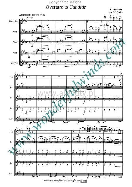 Leonard Bernstein: Overture to Candide - aranżacja na kwintet fletowy ...